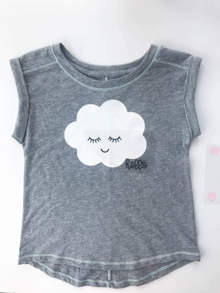 How-To Make A Happy Cloud Shirt With Layered HTV - Kayla Makes