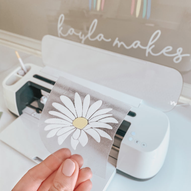 How To Apply Flocked Heat Transfer Vinyl On Jean Shorts - Kayla Makes