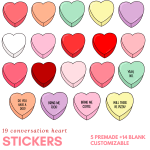 Conversation Heart Stickers PNG - Kayla Makes