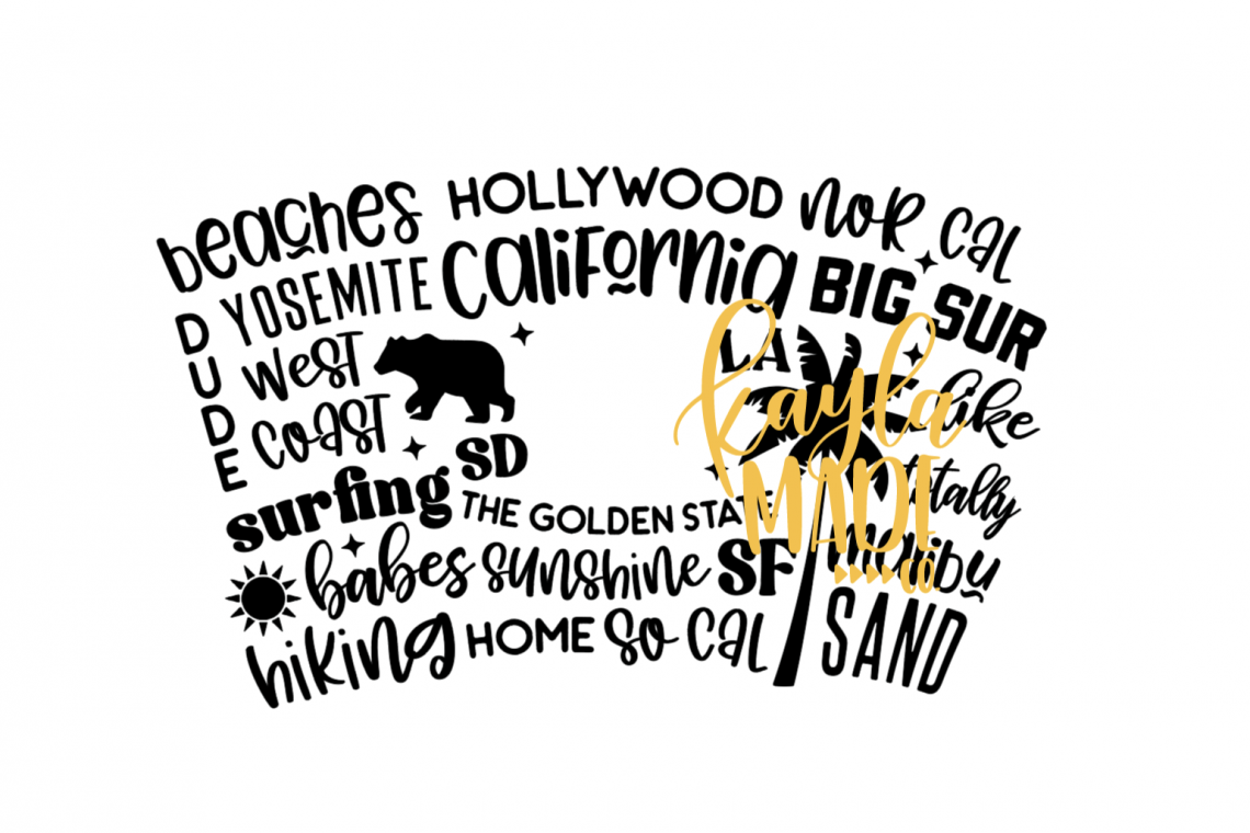 California State Word Wrap SVG/PNG - Kayla Makes