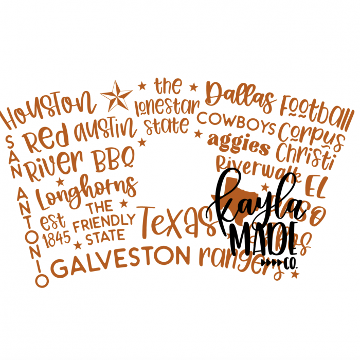 Texas Word Wrap SVG/PNG - Kayla Makes
