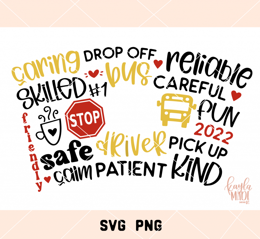 Bus Driver Appreciation Word Wrap SVG/PNG - Kayla Makes