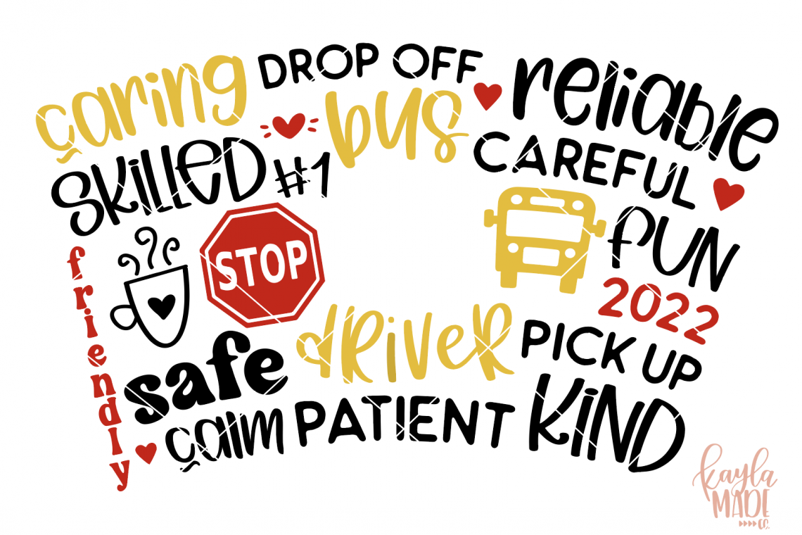 Bus Driver Appreciation Word Wrap SVG/PNG - Kayla Makes