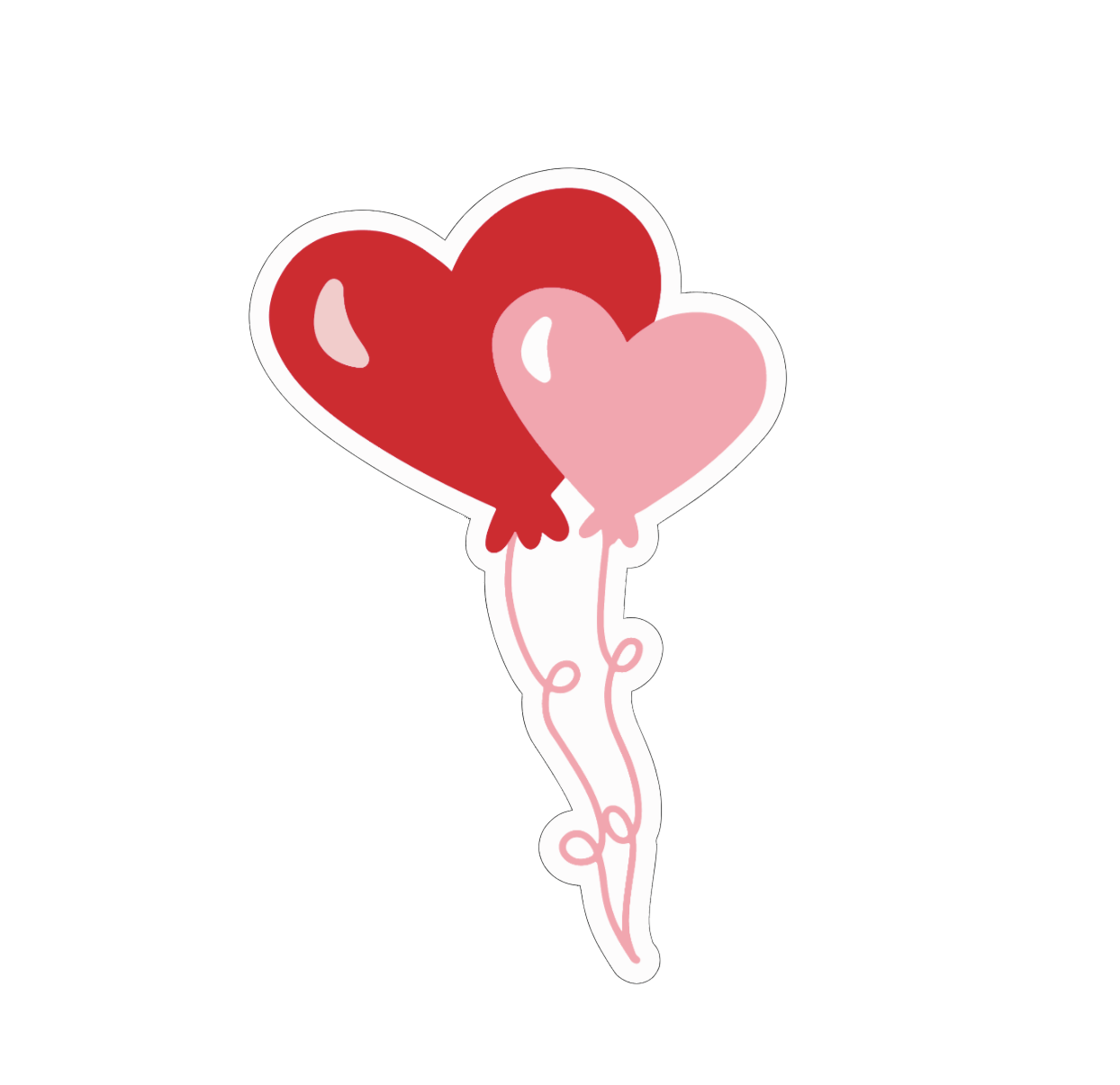 Heart Shaped Balloons Sticker - Kayla Makes
