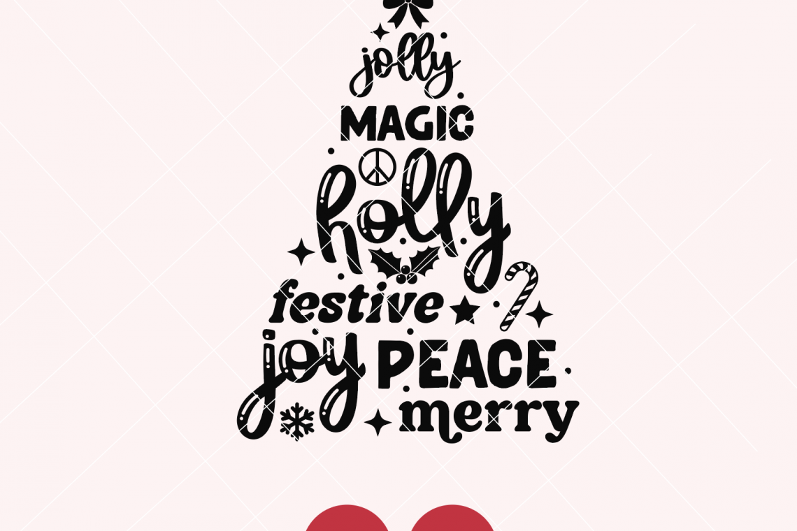 Holiday Words Tree SVG/PNG - Kayla Makes