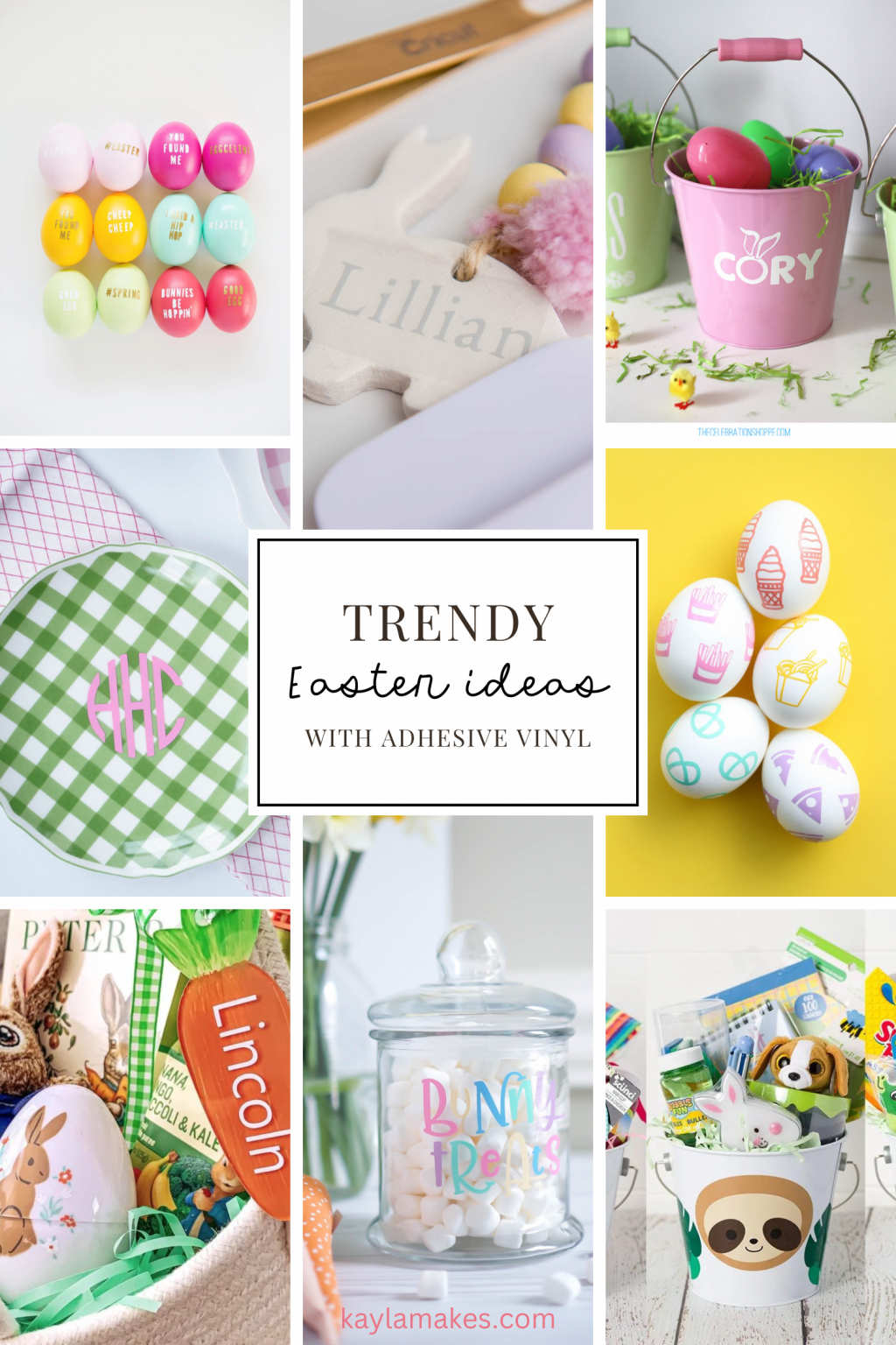 Trendy Easter Projects With Adhesive Vinyl - Kayla Makes