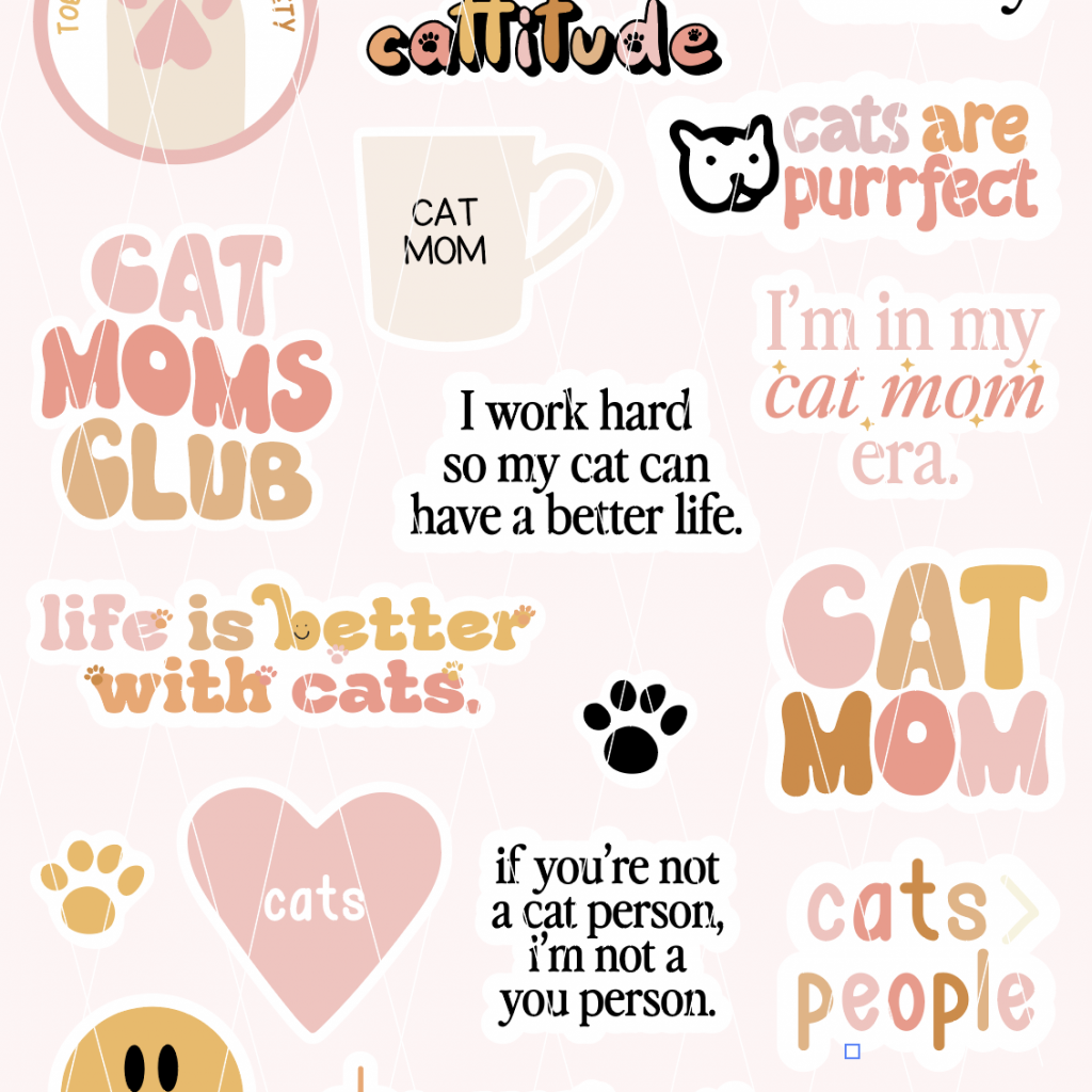 Cat Mom Sticker Set - Kayla Makes