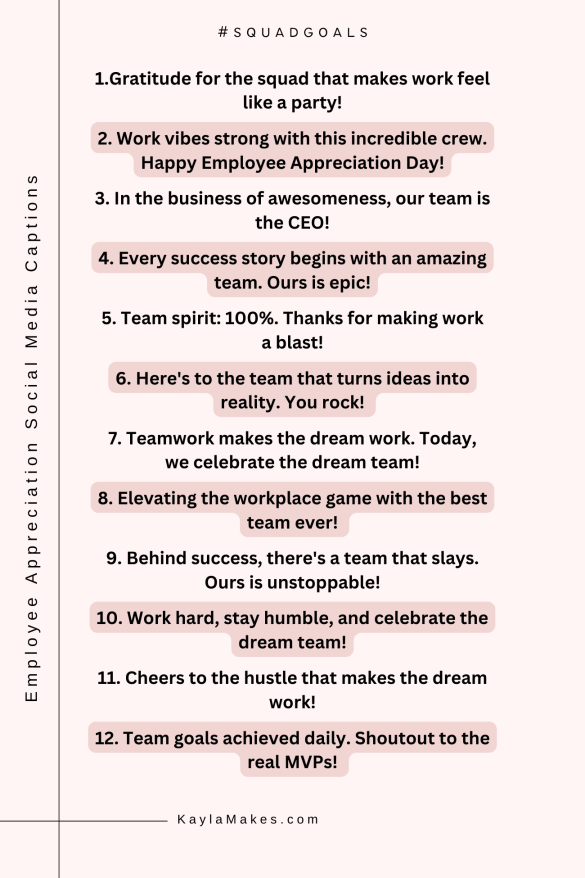 Media Monday- 20 Captions for Employee Appreciation Day - Kayla Makes