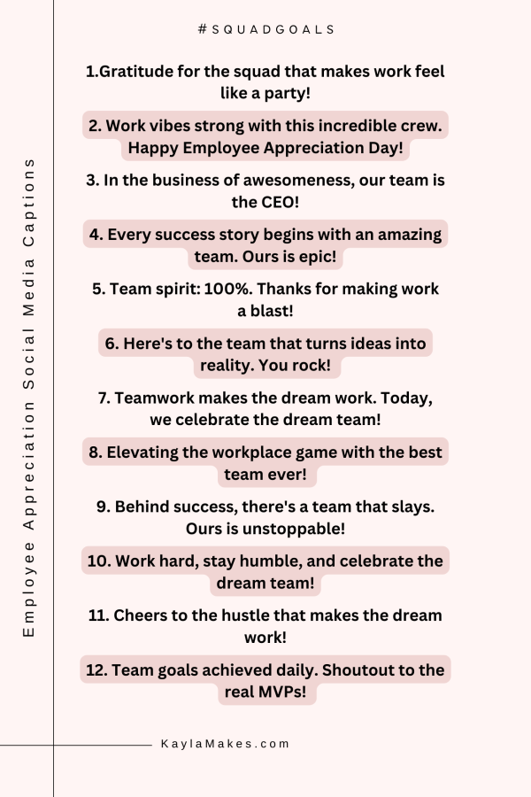 Media Monday- 20 Captions for Employee Appreciation Day - Kayla Makes