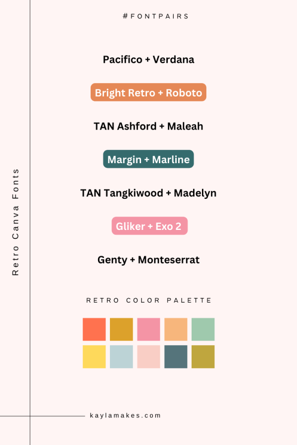 Media Monday- Retro Canva Fonts - Kayla Makes