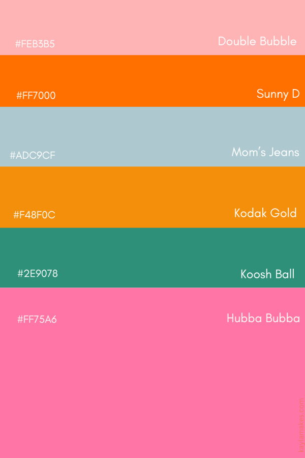 90's Summer Color Palette - Kayla Makes