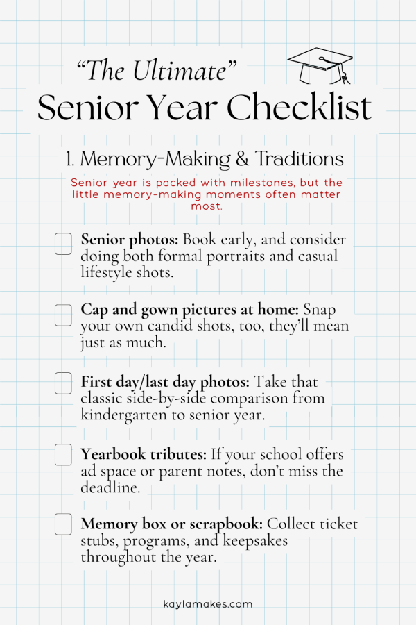 The Ultimate Senior Year Checklist for Moms - Kayla Makes