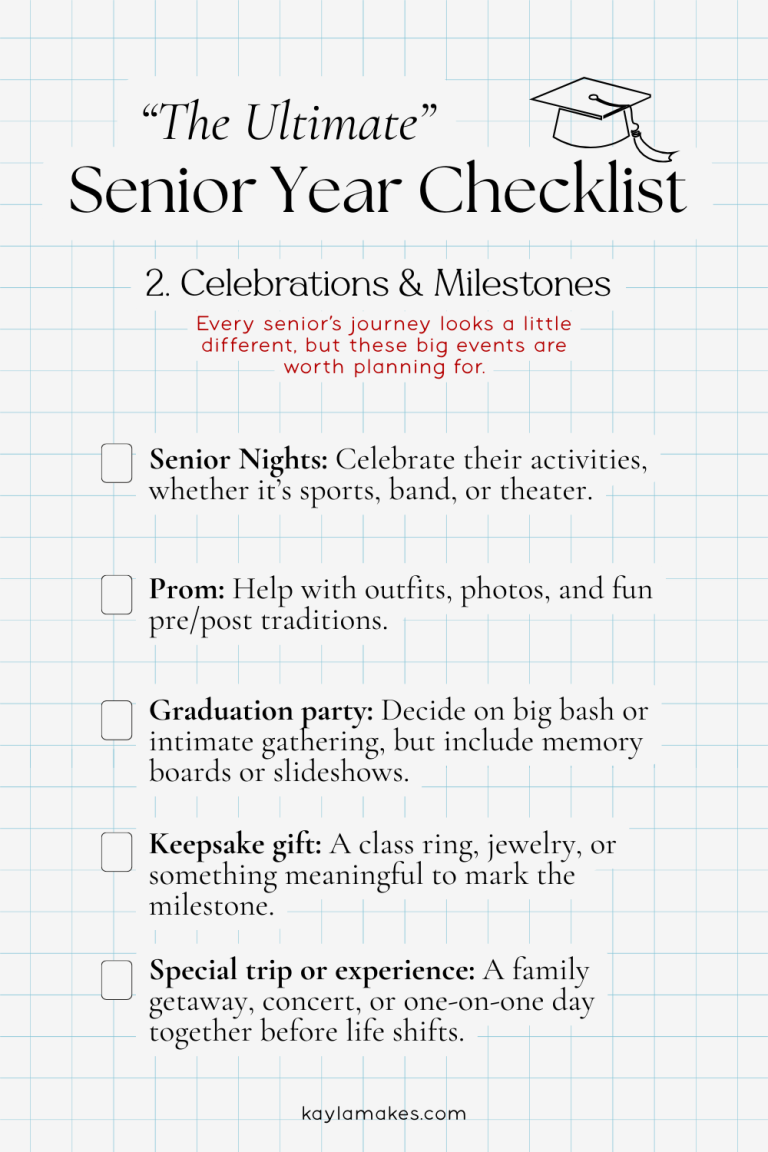 The Ultimate Senior Year Checklist for Moms - Kayla Makes