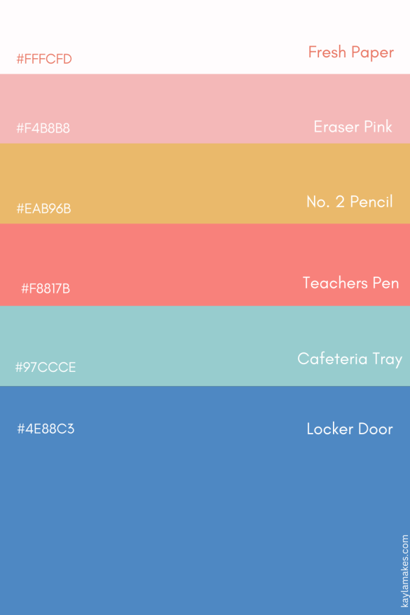 Back-to-School Color Palette Inspired by School Supplies - Kayla Makes